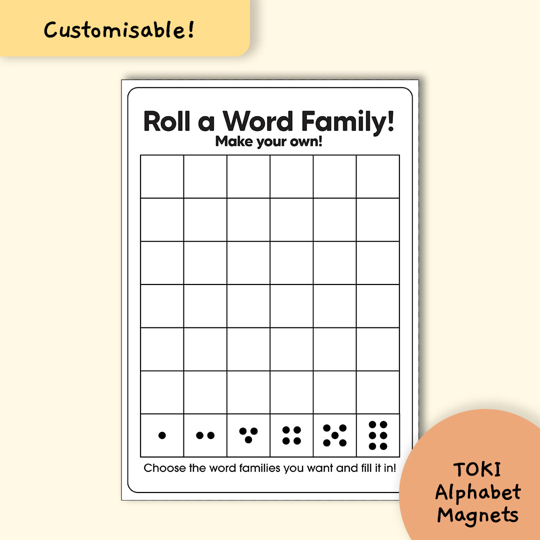 Printable Materials (Literacy Activity) - Roll A Word Family ...