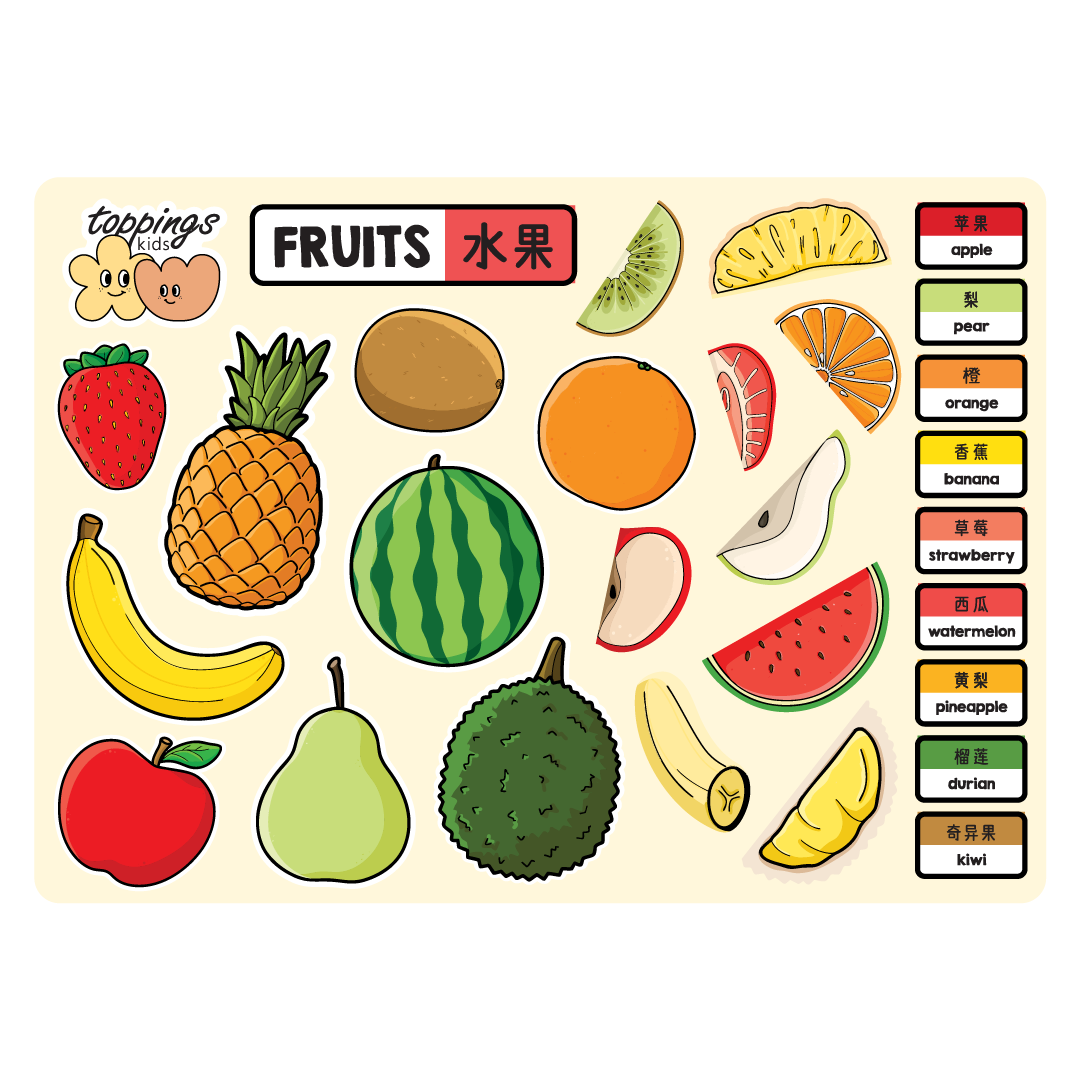 TOKI Magic Sticker: Fruits | ToppingsKids | Made by ToppingsKids with ...